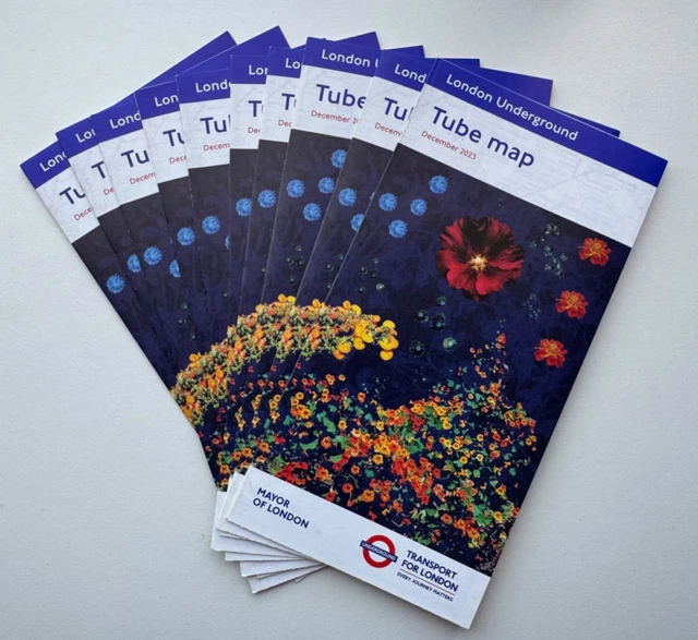 TFL LONDON UNDERGROUND Tube Map - December 2023 (Latest) - Pack of 10 £ ...