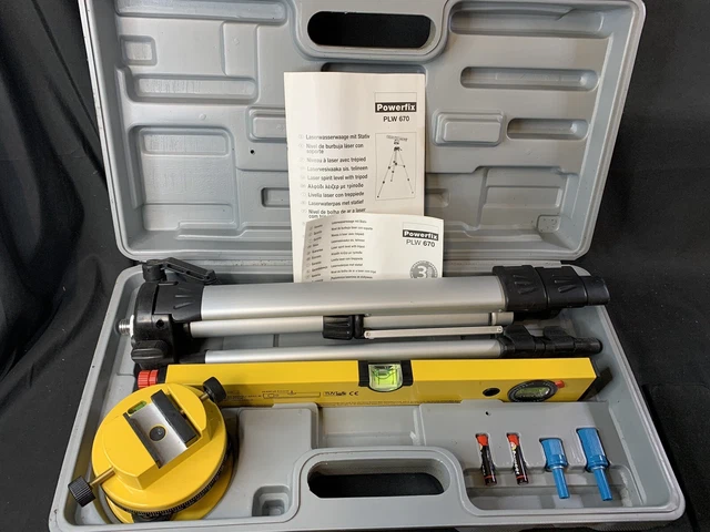 POWERFIX LASER SPIRIT Level with Tripod ( PLW 670 ) In Carrycase Tested ...