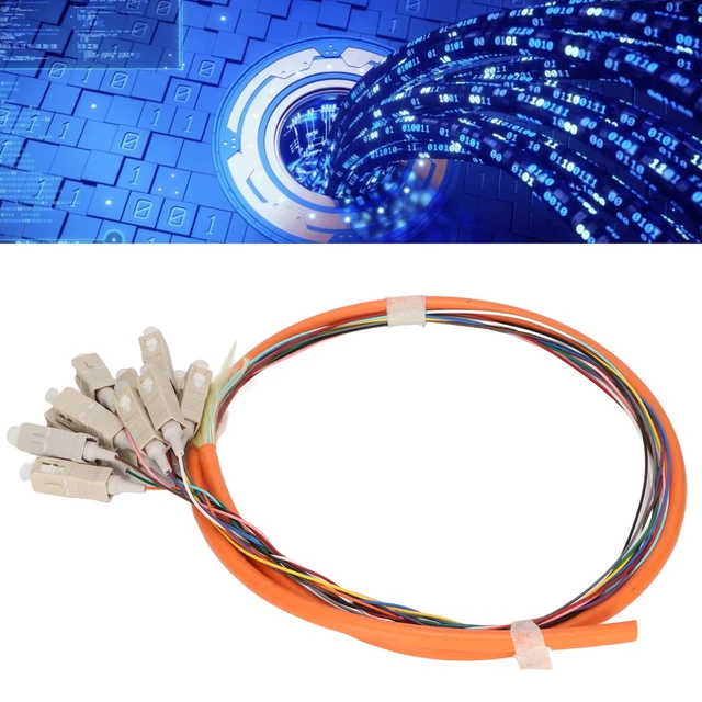 FIBER OPTIC CABLE 1 Meter 12 Strand Multimode Low Insertion Loss ...