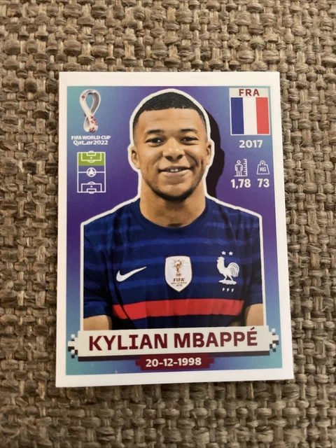 PANINI KYLIAN MBAPPE Qatar 2022 FIFA World Cup FRA19 Sticker White ...