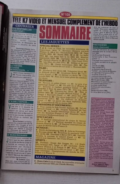TÉLÉ K7 VIDÉO HS 1994 Dean Cain Superman Dorothée Vanessa Paradis ...