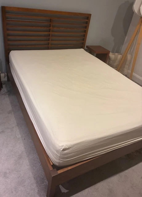 WOODEN DOUBLE BED frame with mattress £31.90 - PicClick UK