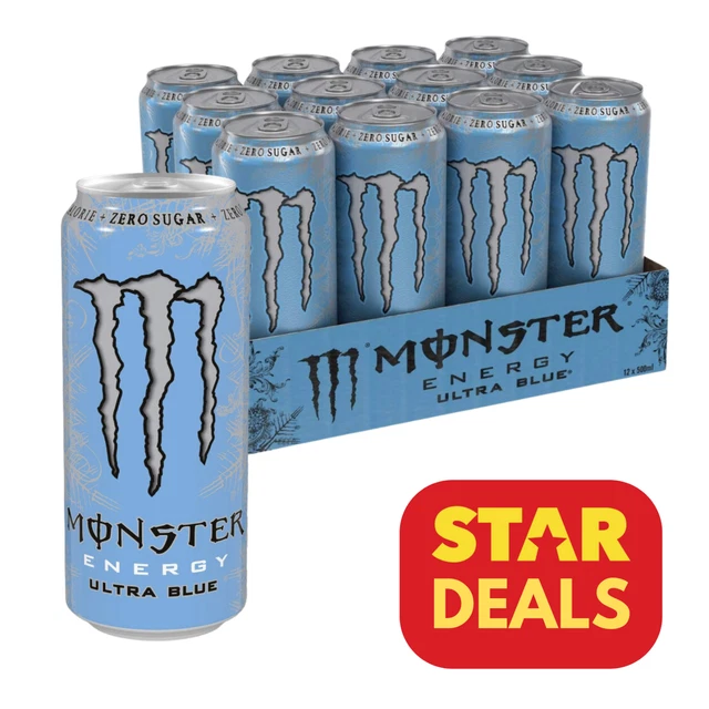 MONSTER ENERGY ULTRA Blue [EU Import] | 12 x 500ml cans | best before ...
