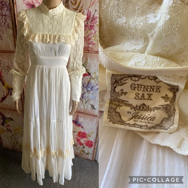 VINTAGE GUNNE SAX Victorian Style Lace Maxi Dress.8 $250.00 - PicClick AU