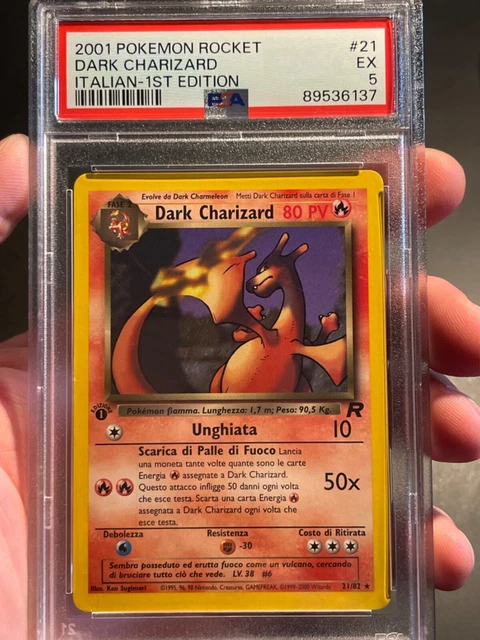 PSA 5 DARK Charizard 21/82 Team Rocket Pokémon Card - No Holo No ...