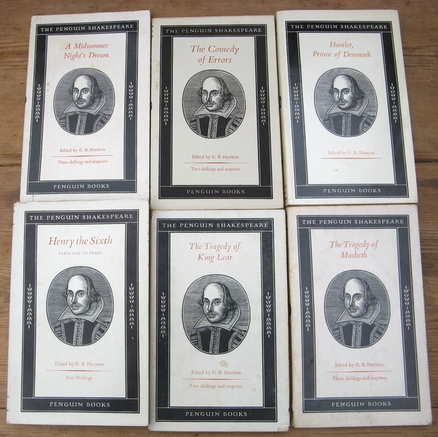 PENGUIN SHAKESPEARE- HAMLET Macbeth Midsummer Nights Dream King Lear ...