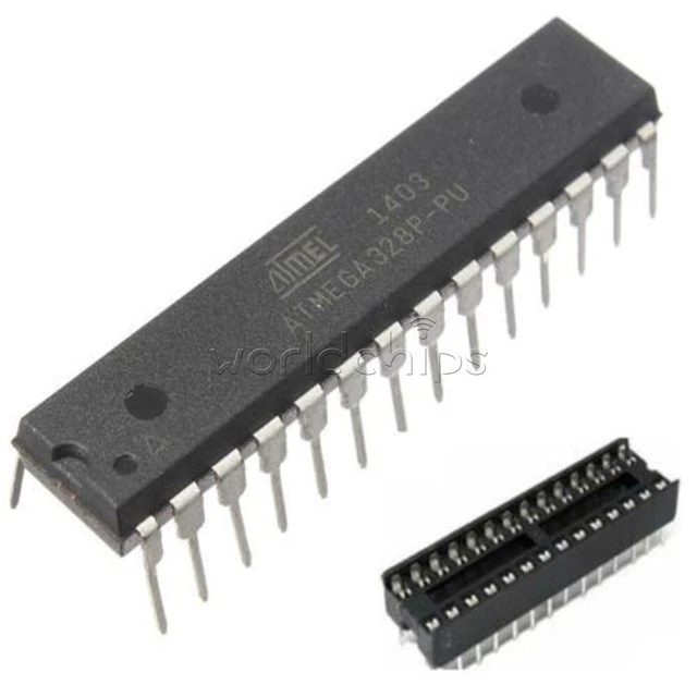 IC TMEGA328P-PU WITH Arduino UNO Bootloader ATMEL DIP28 + DIP SOCKET $5 ...