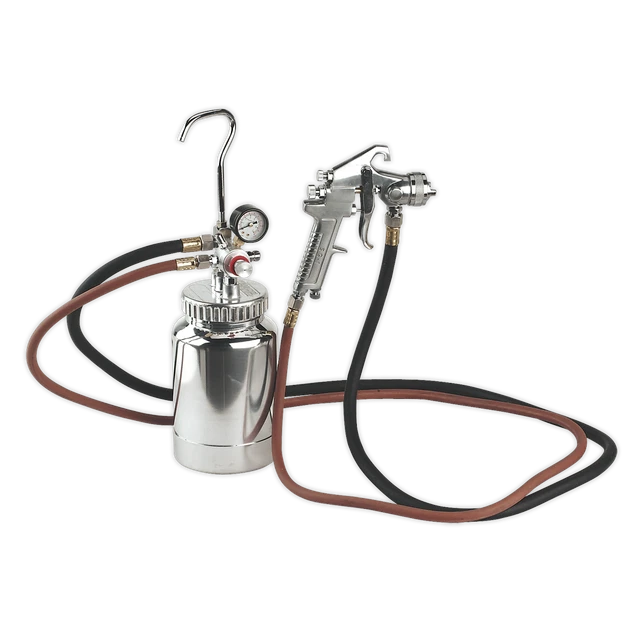 SEALEY - SSG1P Pressure Pot System with Spray Gun & Hoses 1.8mm Set-Up ...