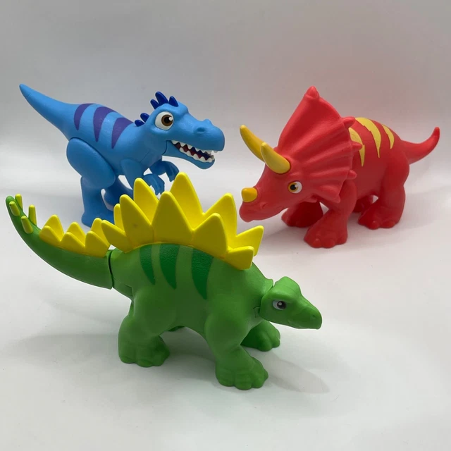 PAW PATROL DINO T-REX STEGOSAURUS TRICERATOPS Dinosaur Figures Combi P ...