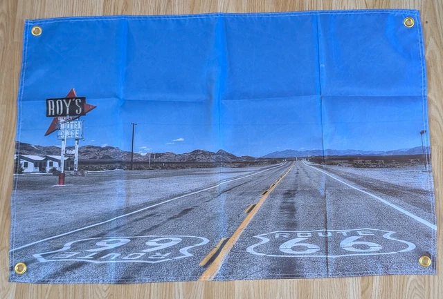 ROUTE 66 ROAD Flag Logo Sign Motor Cycle Biker Banner Wall Poster Ideal ...