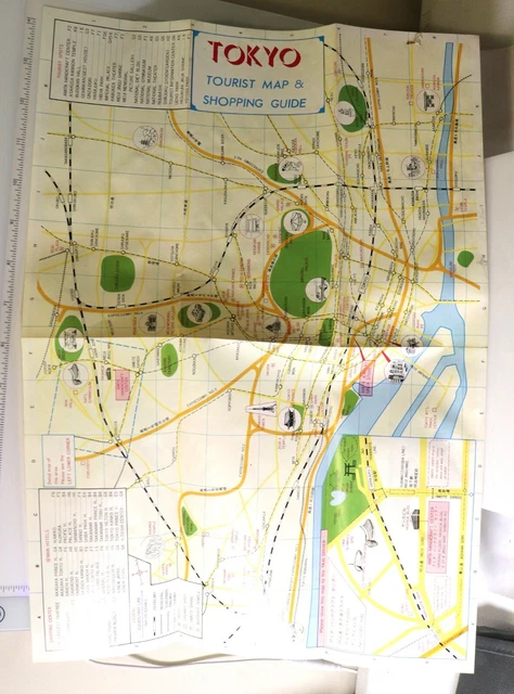 VINTAGE TOKYO JAPAN Tourist Map & Shopping Guide Travel Souvenir ...