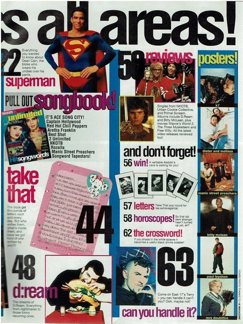 SMASH HITS 02/02/94 Dean Cain Take That Dan Falzon Robin Williams Paul ...