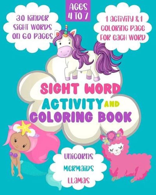 SIGHT WORD ACTIVITY and Coloring Book: 30 Kinder Sight Words On 60 ...