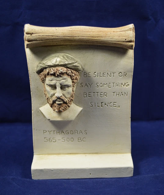 PYTHAGORAS SCULPTURE PLAQUE ancient Greek mathematician philosopher ...