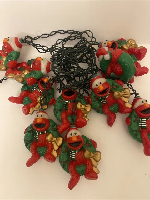 SESAME STREET ELMO Christmas Lights 10 Light Set String Lights Indoor ...