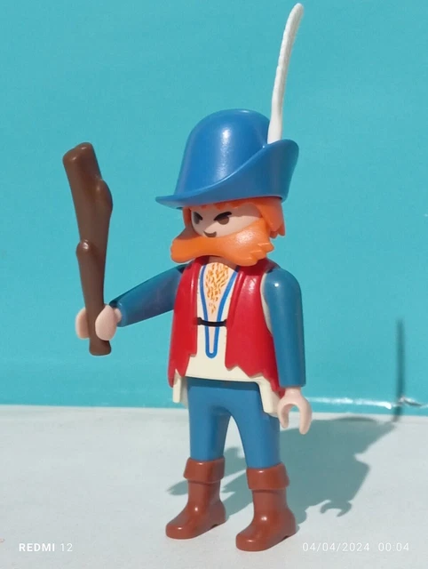 FIGURINE PLAYMOBIL BANDIT Médiéval Ruffian Maleante Voleur Fleur De Lis ...