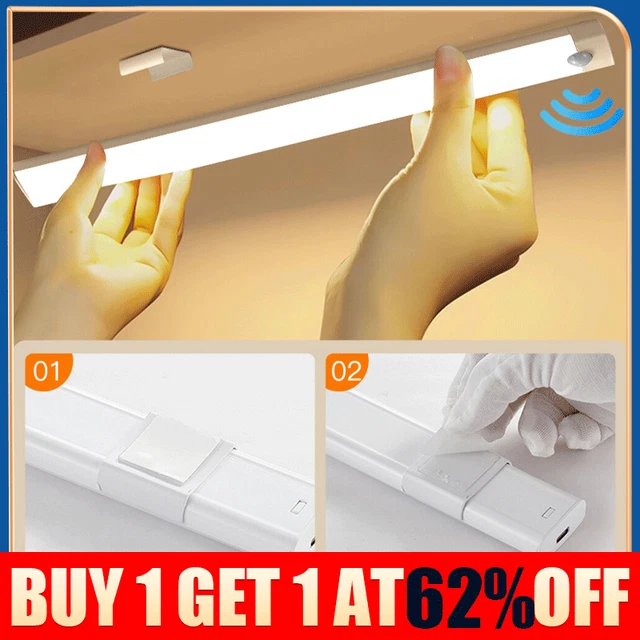 LED PIR MOTION Sensor Strip Light USB Magnetic Adhesive Cabinet Closet ...