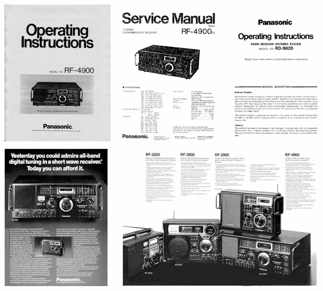 PANASONIC RF-4900 OPERATING Manual + Service Manual + Brochure - 32Lb ...