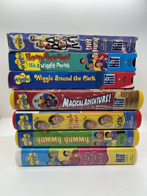 LOT OF 7 The Wiggles VHS Tapes - Space Dance, Yummy, Hoop-Dee-Doo ...