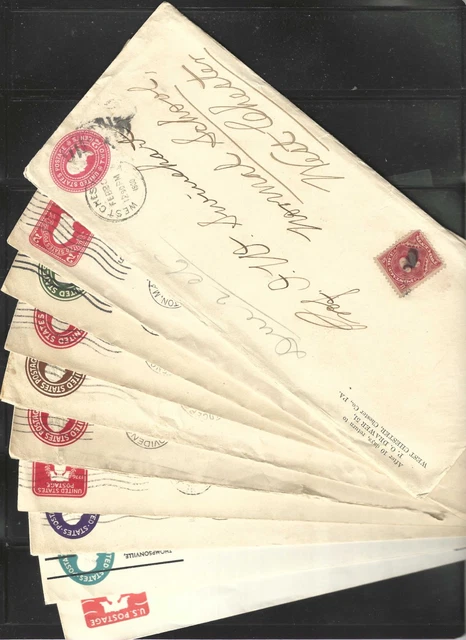 U.S. STAMPED ENVELOPE COLLECTION -- 19 DIFF LARGE -- 1880s-1980s ...