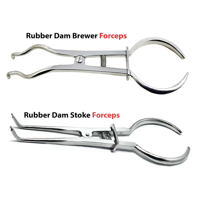 ENDODONTIC RUBBER DAM Stokes Clamp & Brewer Forceps Dental Orthodontic ...