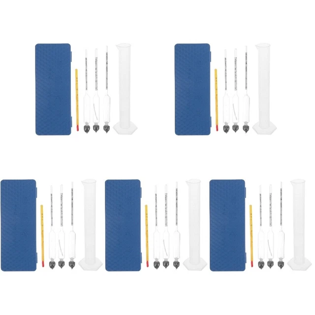 5 SETS ALCOHOL Tester Glass Vinometer Hydrometer for Wine Making £43.98 ...