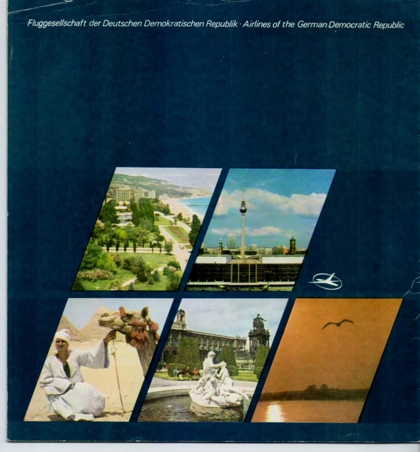 INTERFLUG AIRLINE FLUGSTRECKEN Streckenkarte Route Maps 1977 Germany ...