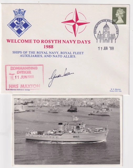 ROYAL NAVY MINESWEEPER HMS Maxton Cover 1988 Rosyth - Photograph £4.00 ...
