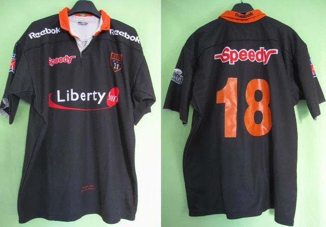 MAILLOT RUGBY NARBONNE Porté #18 vintage match worn RCNM Reebok - XL ...