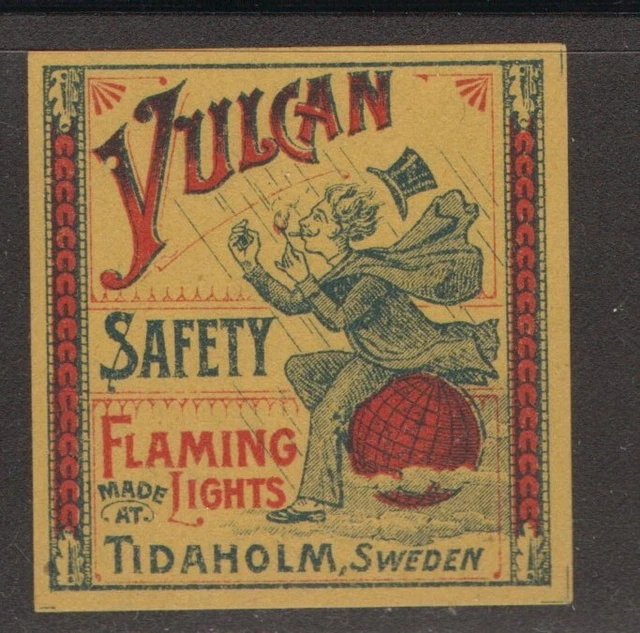 MATCHBOX LABEL SWEDEN- Flaming Lights, small square type- ** £2.25 ...