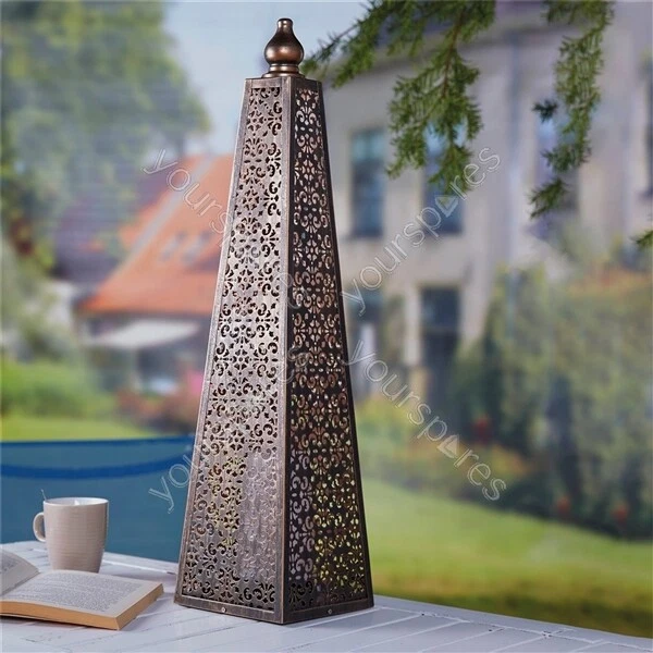 LUXFORM LIGHTING BATTERY Powered Metal Luxor Style Pyramid Flame Light ...