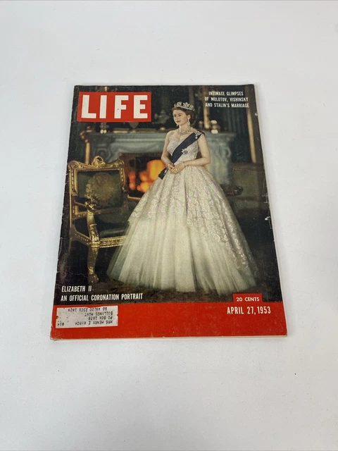 VTG LIFE MAGAZINE -April 27, 1953- Queen Elizabeth Coronation Portrait ...