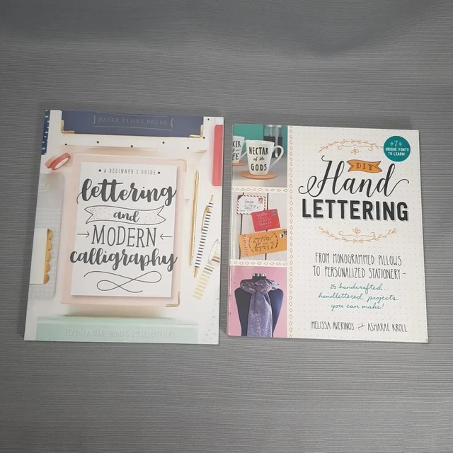 DIY HAND LETTERING & Modern Calligraphy Beginner's Guide 2 Book Lot $14 ...