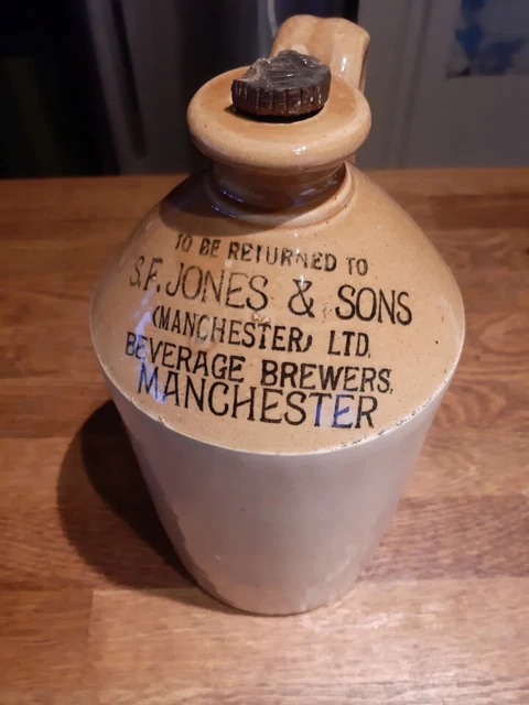 VINTAGE 1930S STONEWARE Beer/cider Flagon Demijohn W/ Stopper ...