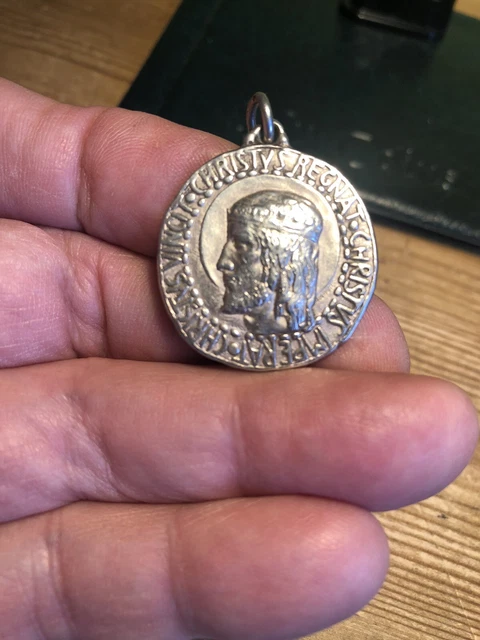 ROMAN CHRISTIAN SYMBOL Chi-rho Christ Ancient Antique Silver Medallion ...