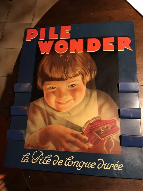 ANCIEN PRÉSENTOIR EN Acier Publicité PILE WONDER ANCIEN authentique EUR ...