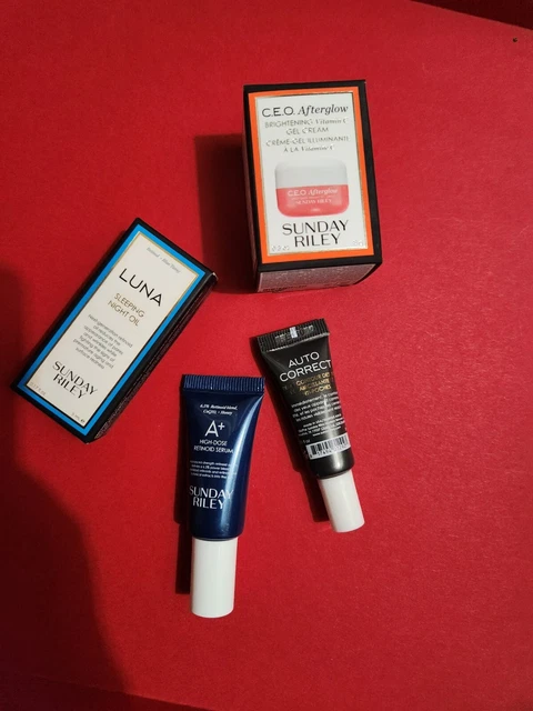 SUNDAY RILEY SAMPLE Bundle/luna Oil/afterglow Cream/eye Cream/retinoid ...
