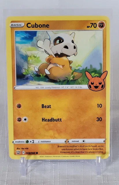 🔥 POKEMON TCG 🔥 Cubone 069/163 🔥 Trick or Trade Halloween Stamp ️🚀 $5. ...