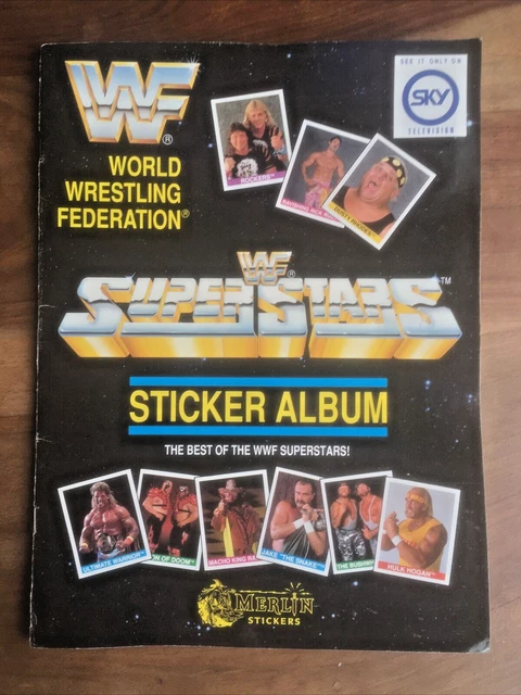 COMPLETE - RARE WWF Superstars Black Album - Merlin Sticker 1990 ...