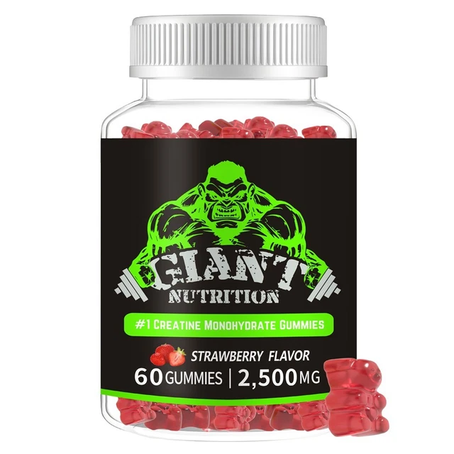 CREATINE MONOHYDRATE GUMMIES - Strawberry - 5000mg per serving - Giant ...
