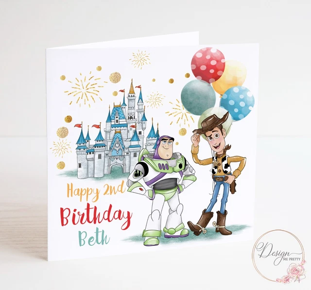 DISNEY TOY STORY Birthday Card - Personalised - Woody and Buzz ...