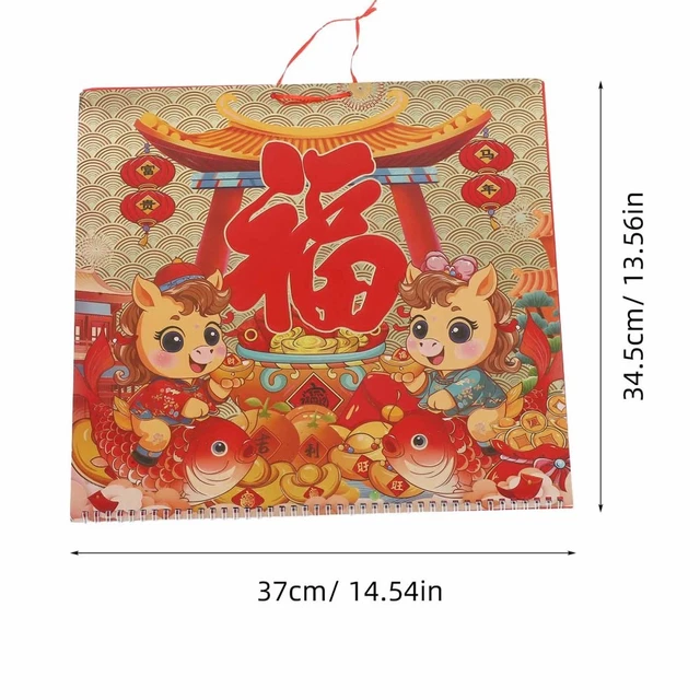 MONTHLY FAMILY CALENDAR Horse Calendars 2026 Yearly Chinese Hanging $28 ...