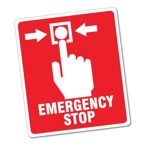 EMERGENCY STOP BUTTON Sticker Decal Safety Sign Car Vinyl #6783EN $5.99 ...