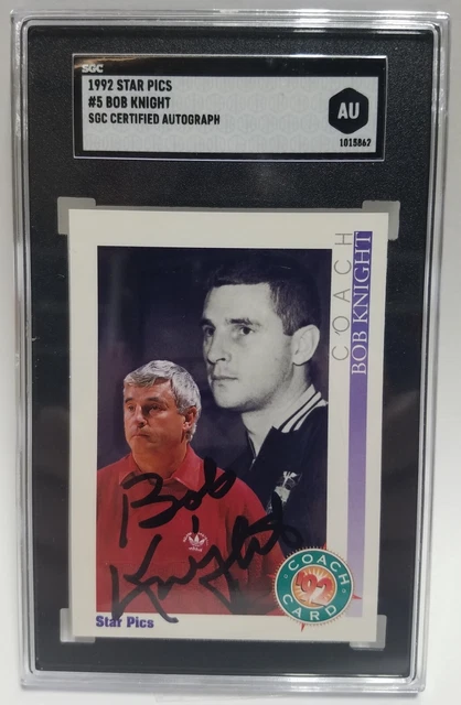 BOBBY KNIGHT SIGNÉ 1992 Star Pics SGC authentique INDIANA HOOSIERS The ...