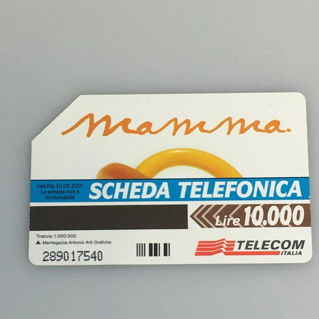 CARTA SCHEDA TELEFONICA La mia prima parola Mamma Telecom Italia usata ...