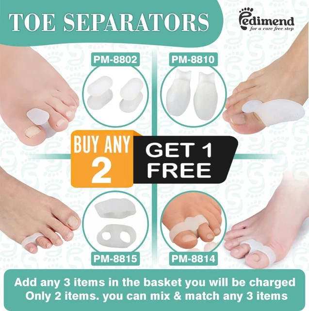 GEL TOE SEPARATORS Big Small Toe Spacers Toe Straighteners for ...