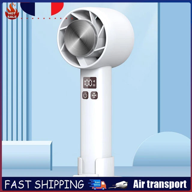 USB MINI HANDHELD Fan 6-blade Digital Display 1800mAh Small Desktop Fan ...