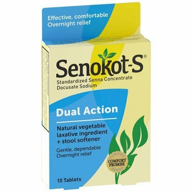 SENOKOT S DOCUSATE Sodium Natural Laxative Stool Softener Gentle ...