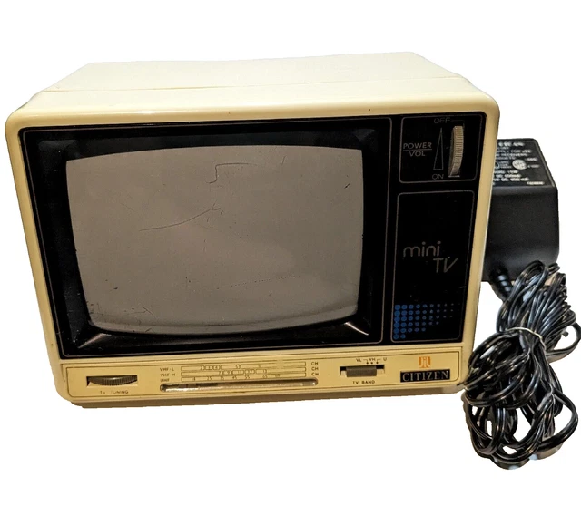 VINTAGE 1988 CITIZEN JCTR 118 Portable mini TV VHF/UHF Tested And ...