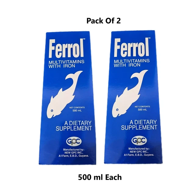 2 X FERROL Multivitamines With Iron A Dietary Supplement 500ml Each £24 ...